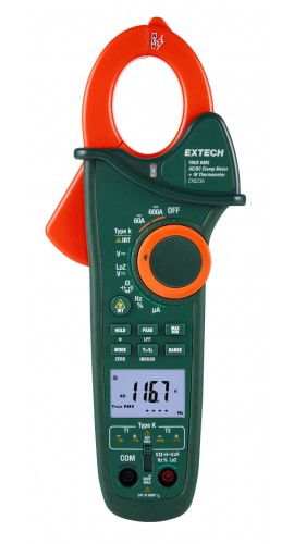Extech EX623A True RMS AC/DC Clamp Meter with IR thermometer and NCV