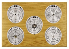 Maximum Professional Five-Instrument Weather Station with oak panel ...