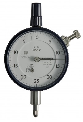 Mitutoyo 2922AB Series 2 Standard Flat-Back Dial Indicator, 0.125", SAE