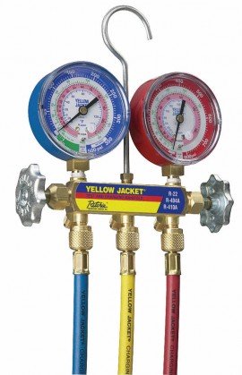 Yellow Jacket 42004 Series 41 Manifold Gauge Two-Valve Set