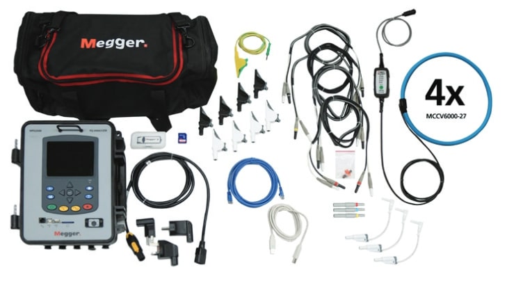 Megger MPQ2000 Power Quality Analyzer Gold Plus Kit with four 10.6 ...